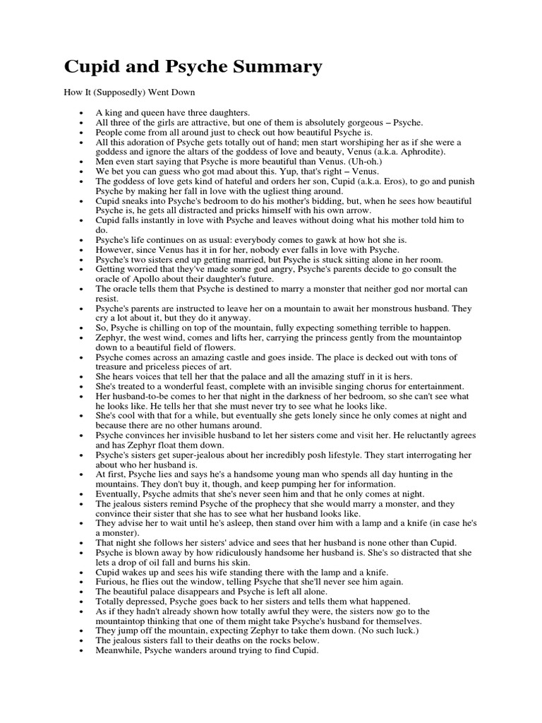 Cupid and Psyche Summary | Eros | Cupid