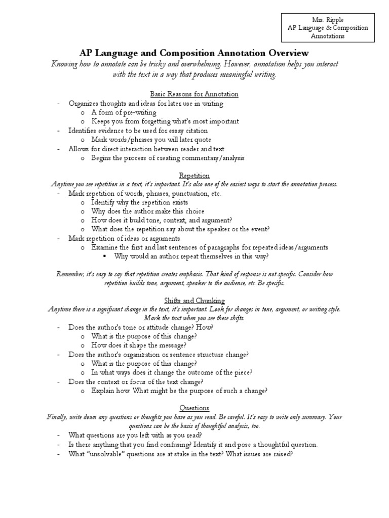 Ap Annotation and Soapstone | Download Free PDF | Essays | Cognitive ...
