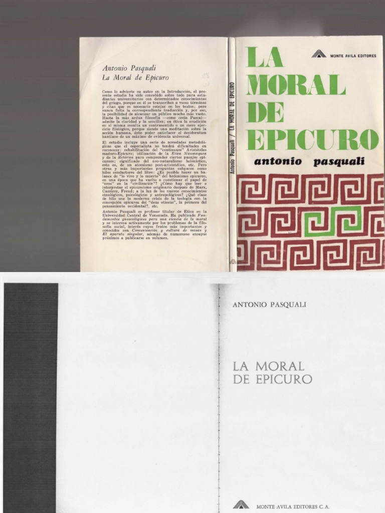 Antonio Pasquali, La Moral de Epicuro | PDF