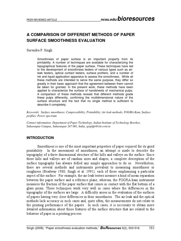 Paper Smoothness Comparison | PDF | Pixel | Spectral Density