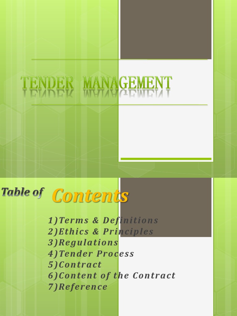 Tender Management | Procurement | Supply Chain