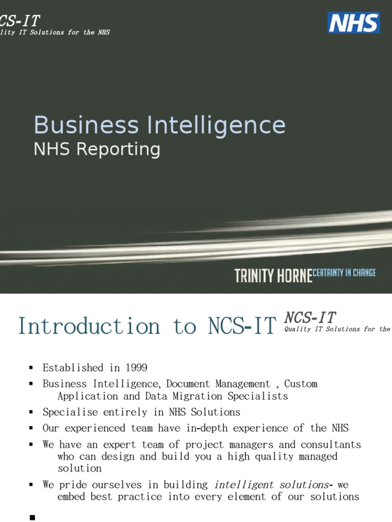NCS-IT Business Intelligence | PDF | Business Intelligence | Information Technology Management