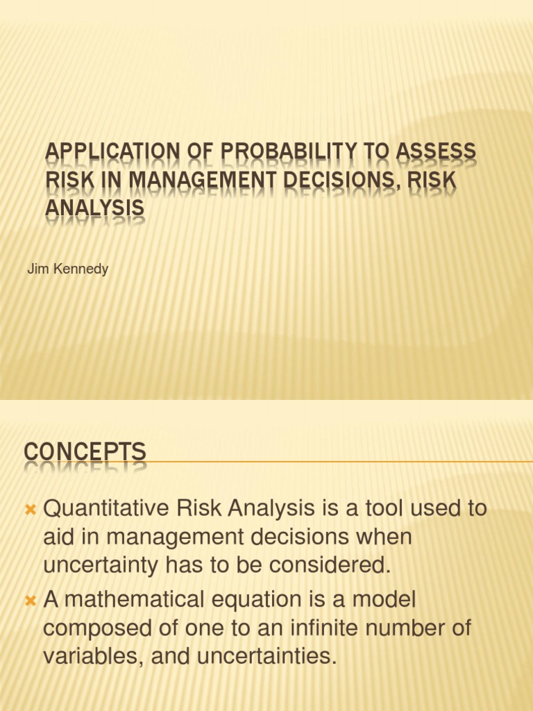 Application of Probability To Assess Risk in Management | PDF | Probability Distribution ...