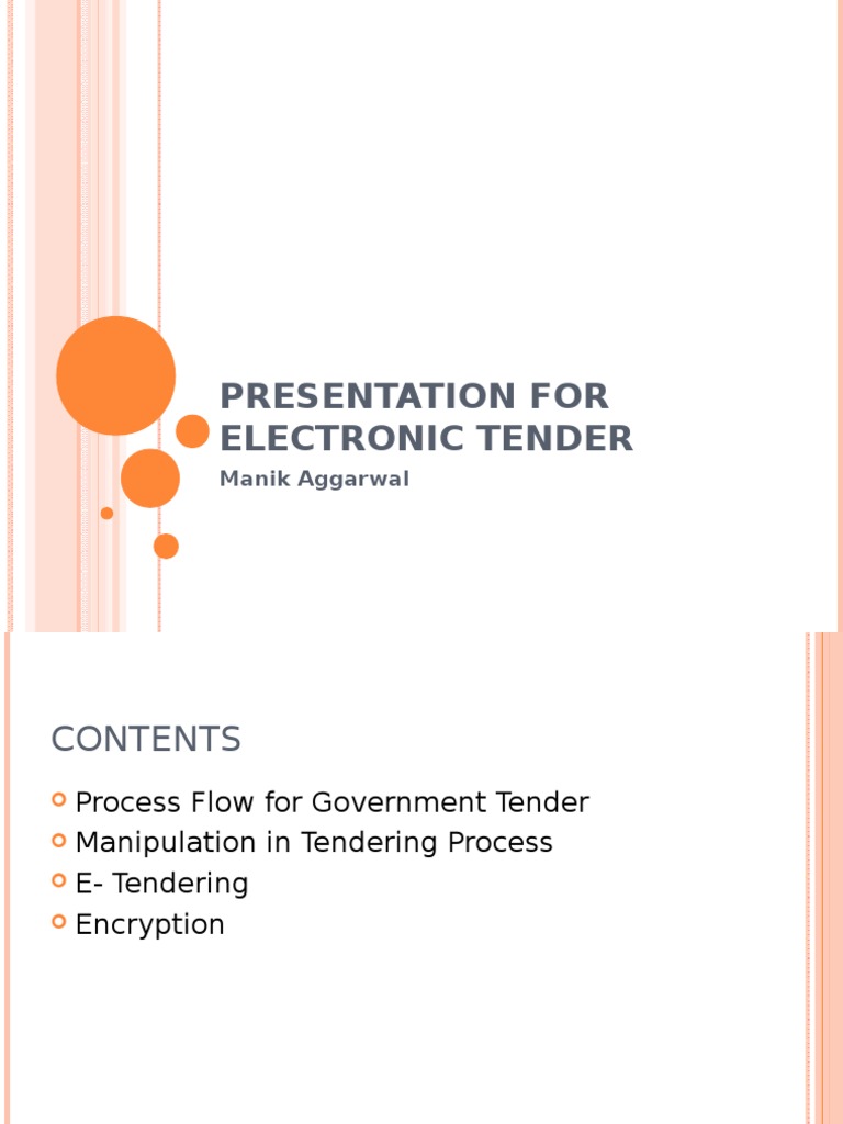 Presentation For Electronic Tender | PDF | Public Key Cryptography ...