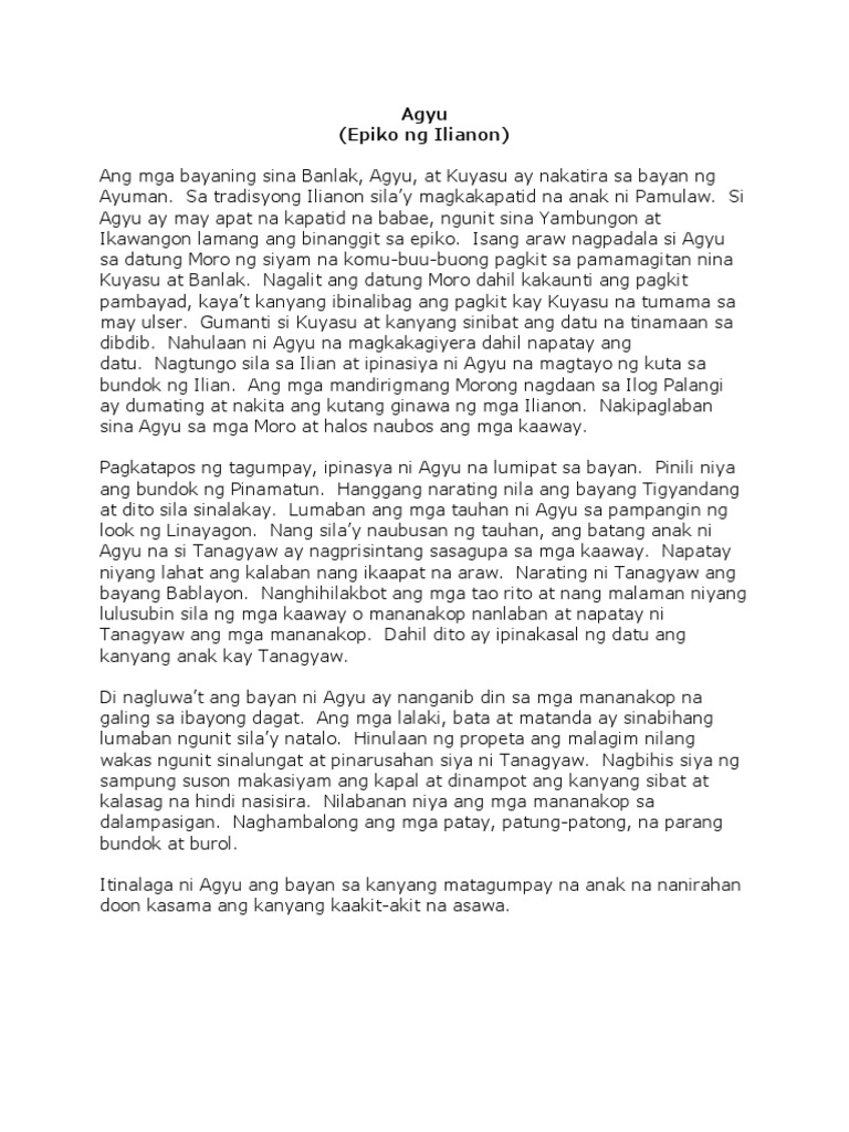 Mga Epiko NG Pilipinas | PDF