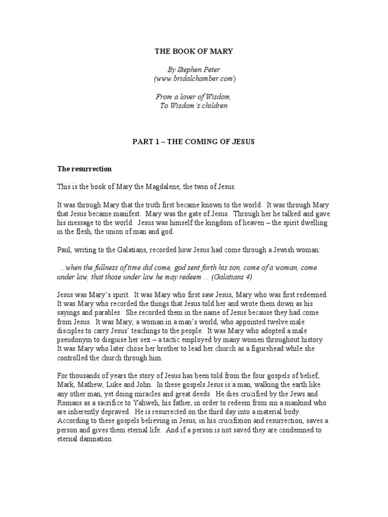 Book of Mary | PDF | Mary Magdalene | Jesus