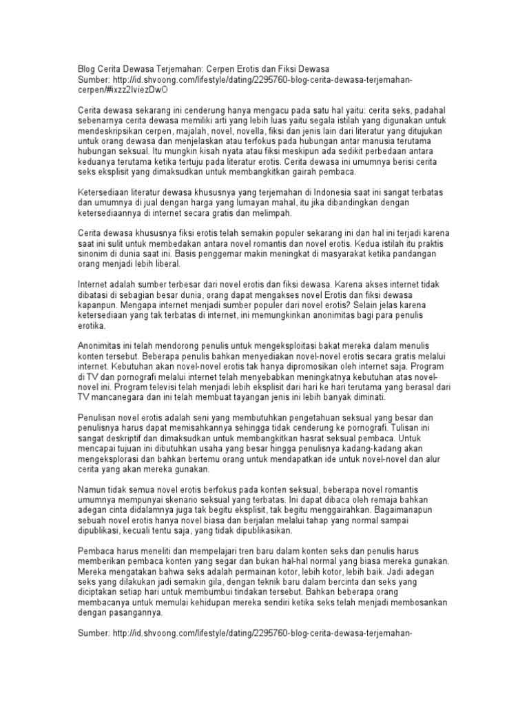 Cerpen Erotis Dan Fiksi Dewasa | PDF | Puisi