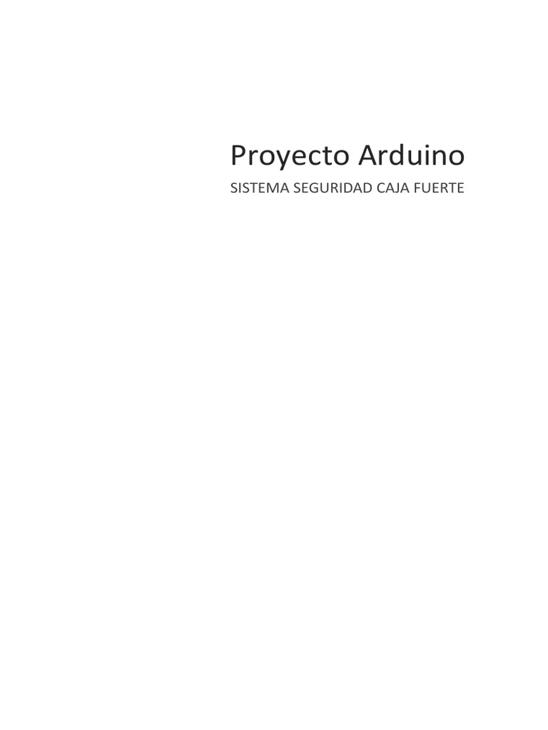 Proyecto-Sistema Seguridad Caja Fuerte | PDF | Contraseña | Arduino