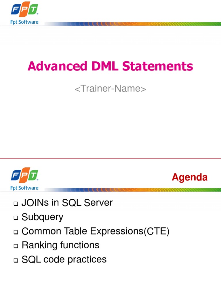 Lesson01 - Advanced DML Statements | PDF | Data Model | Sql