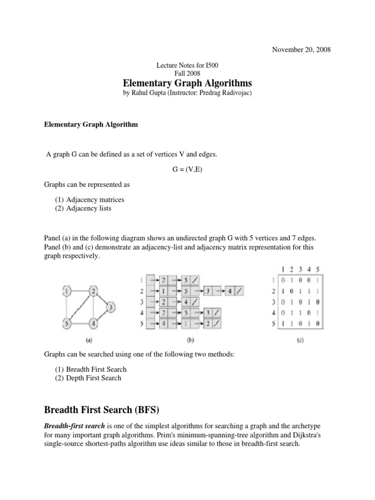 BFS & DFS | PDF | Computational Problems | Mathematical Relations BFS & DFS | PDF | Computational Problems | Mathematical Relations