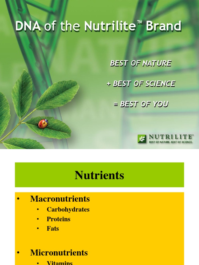 DNA of The Nutrilite Brand | PDF | Nutrients | Nutrition