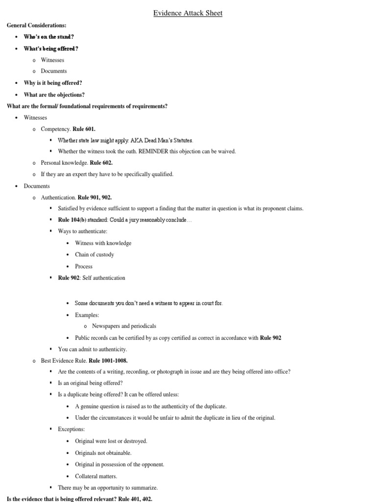 A Comprehensive Guide to Evaluating Evidence: Objections, Foundational ...