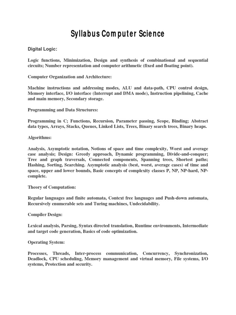 Computer SC Syllabus | PDF | Osi Model | Computer Network
