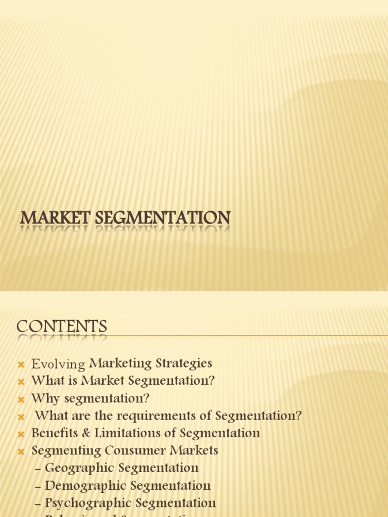 Unit 2 (Market Segmentation) | PDF | Market Segmentation | Marketing
