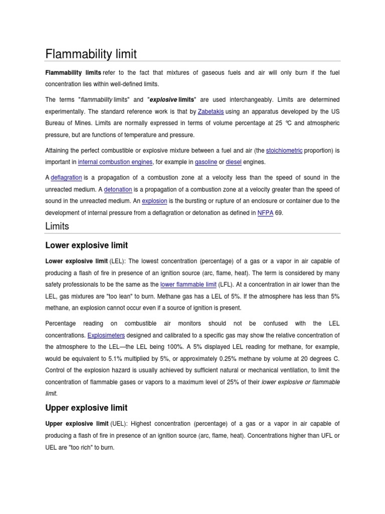 Flammability Limit | PDF | Chemical Process Engineering | Chemical ...