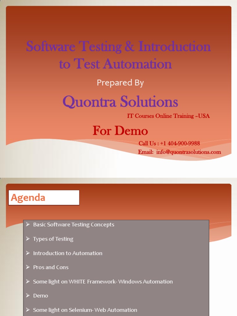 Automationtesting On Selenium By Quontra Solutions Pdf Selenium 6469