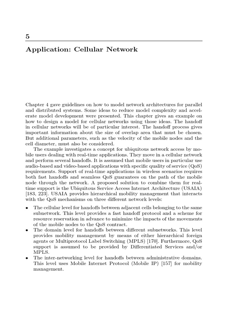 5 Application: Cellular Network | PDF | Quality Of Service | Wireless Lan