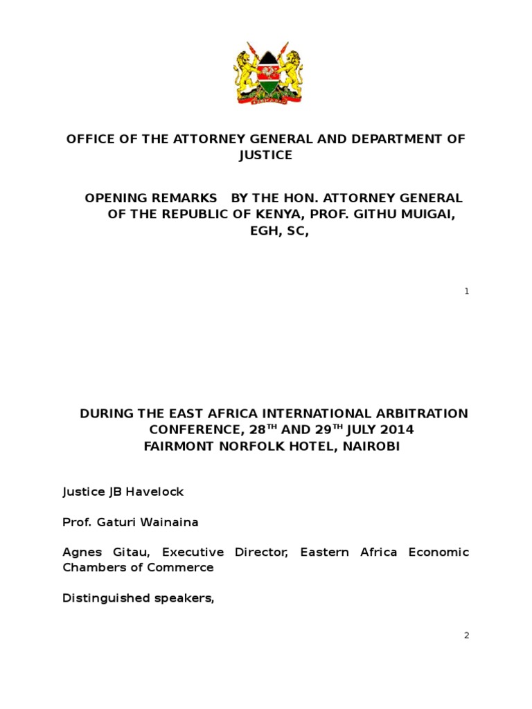 Office of The Attorney General and Department of Justice | PDF ...