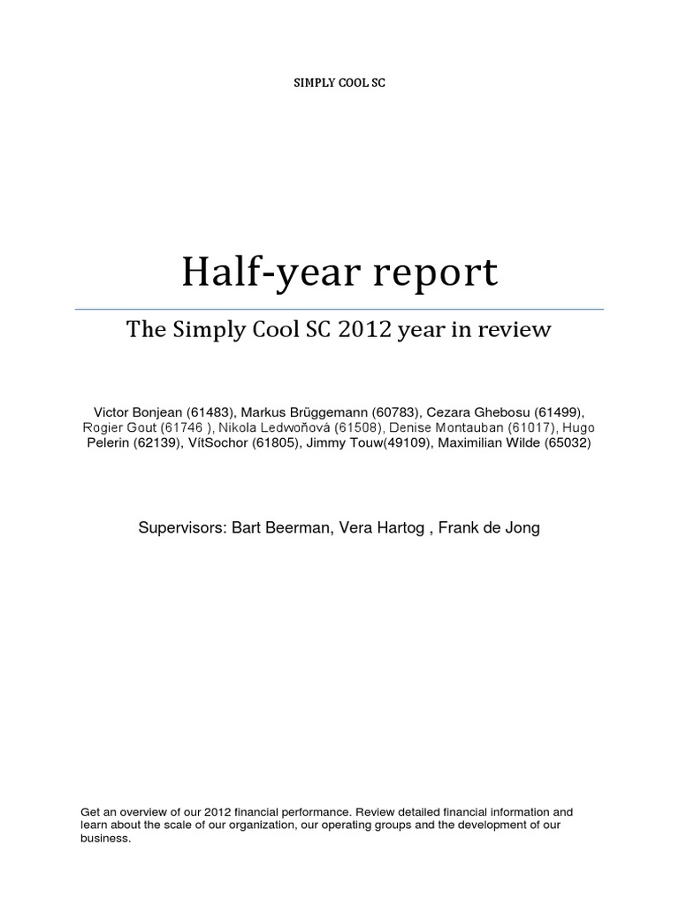Half Year Report - Final Version | PDF | Business Economics | Economies