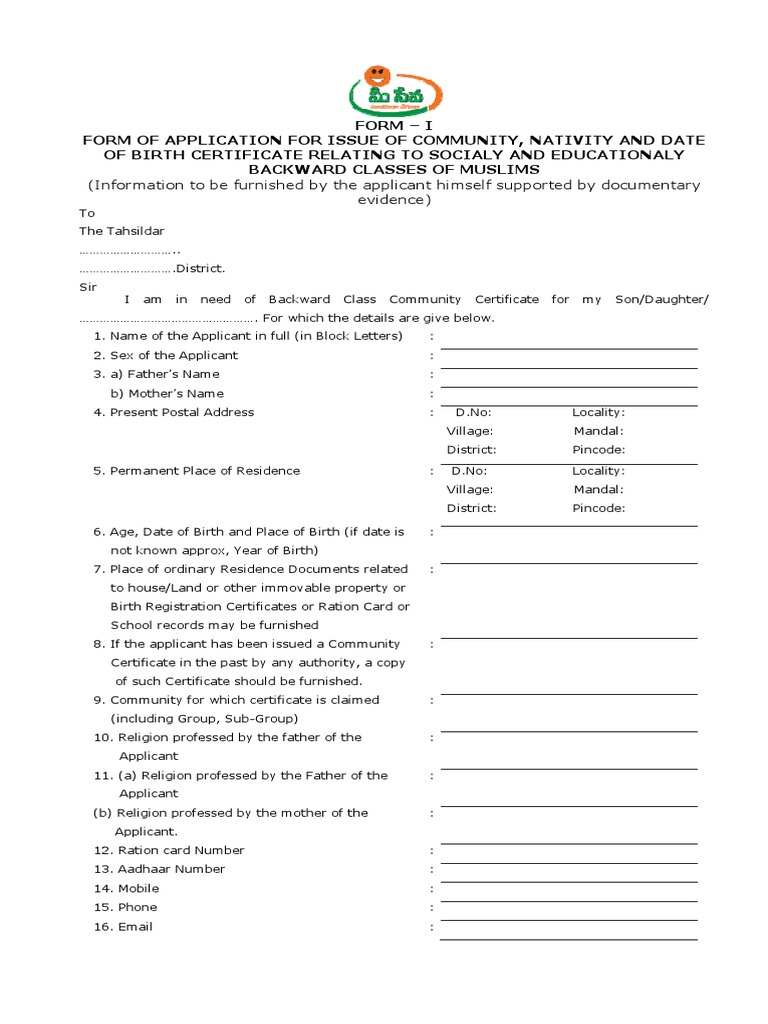Integrated BC-E Application Form | PDF | Birth Certificate | Government