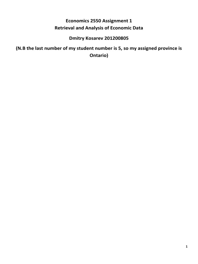 Economics Data and Statistics Analysis Assignment | PDF | Output Gap ...