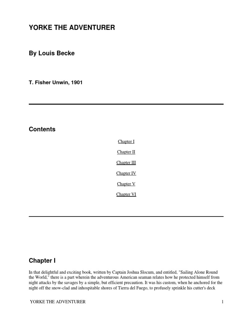 Yorke The Adventurer by Becke, Louis, 1855-1913 | PDF | Nature