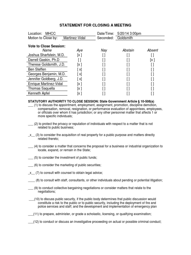 MHBE Closed MTG Statement 5-20-14 | PDF | Negotiation | Lease