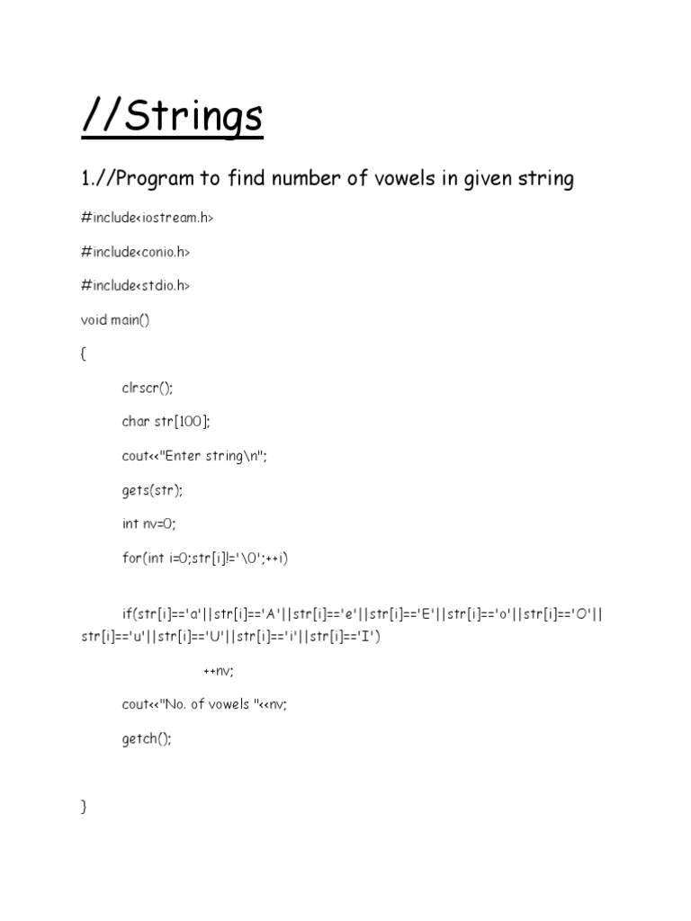 C++ String Manipulation Programs | PDF