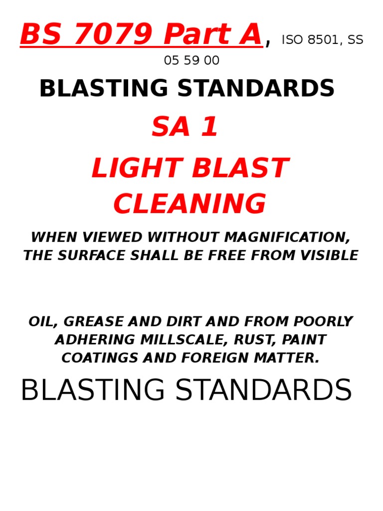 SA 1 Blasting Standards Overview | PDF