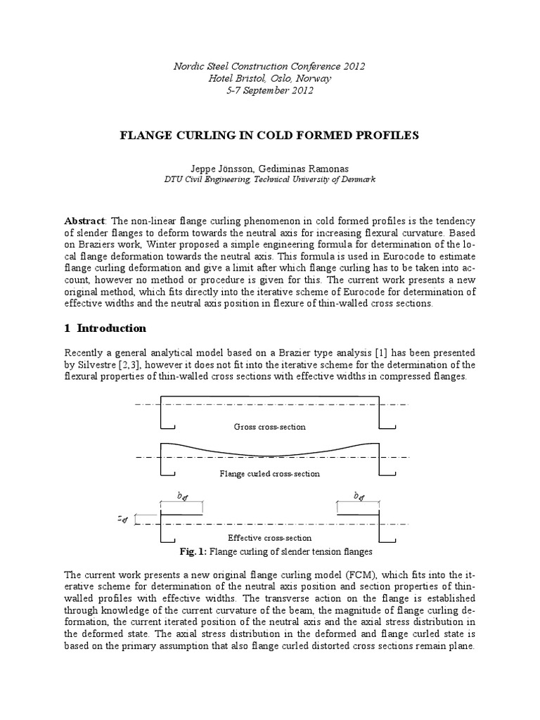 Flange Curling in Cold Formed Profiles PDF | PDF | Buckling | Stress ...