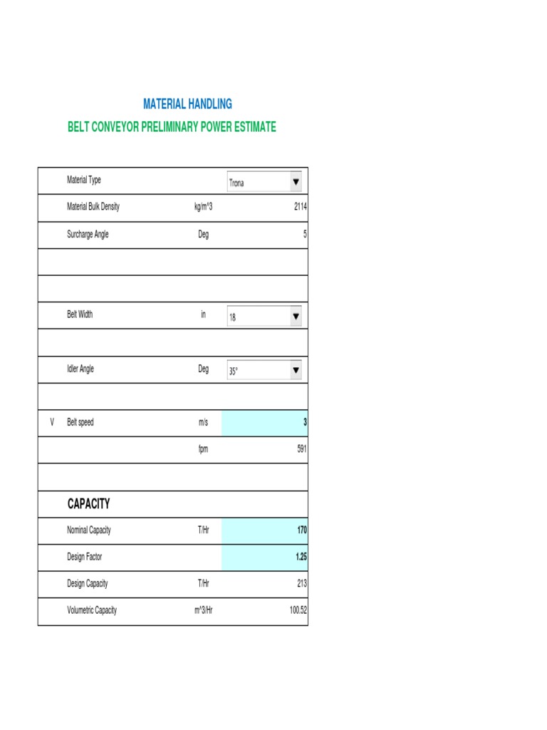 Belt Conveyor Capacity | PDF