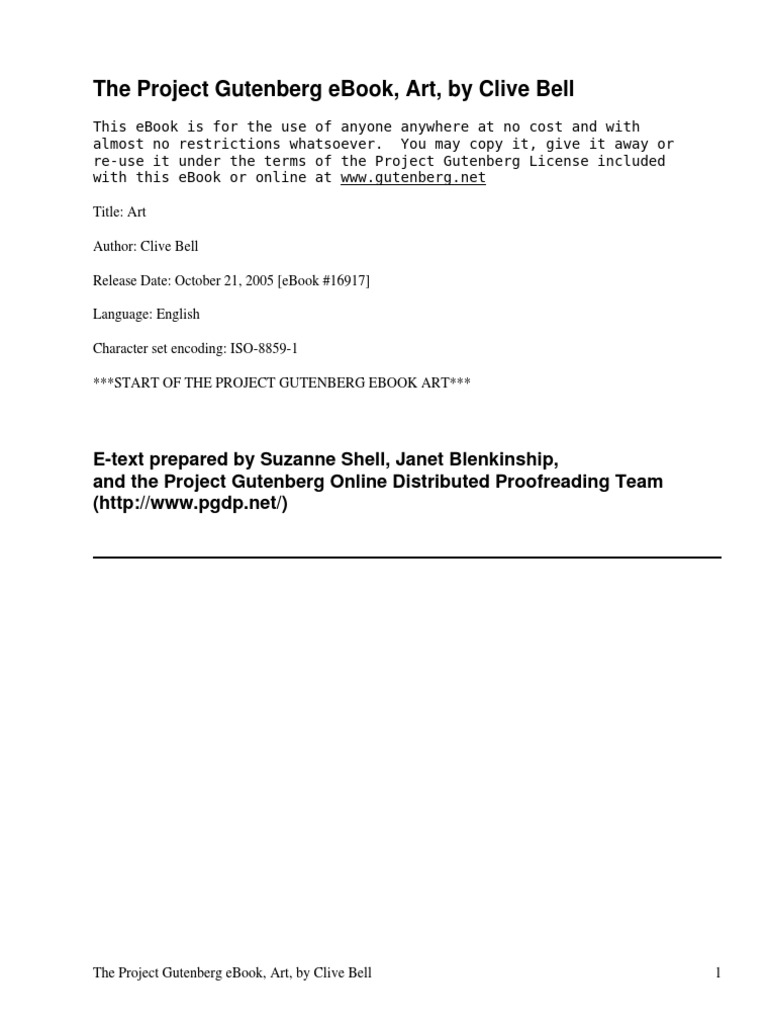 Art by Bell, Clive, 1881-1964 | PDF | Aesthetics | Emotions