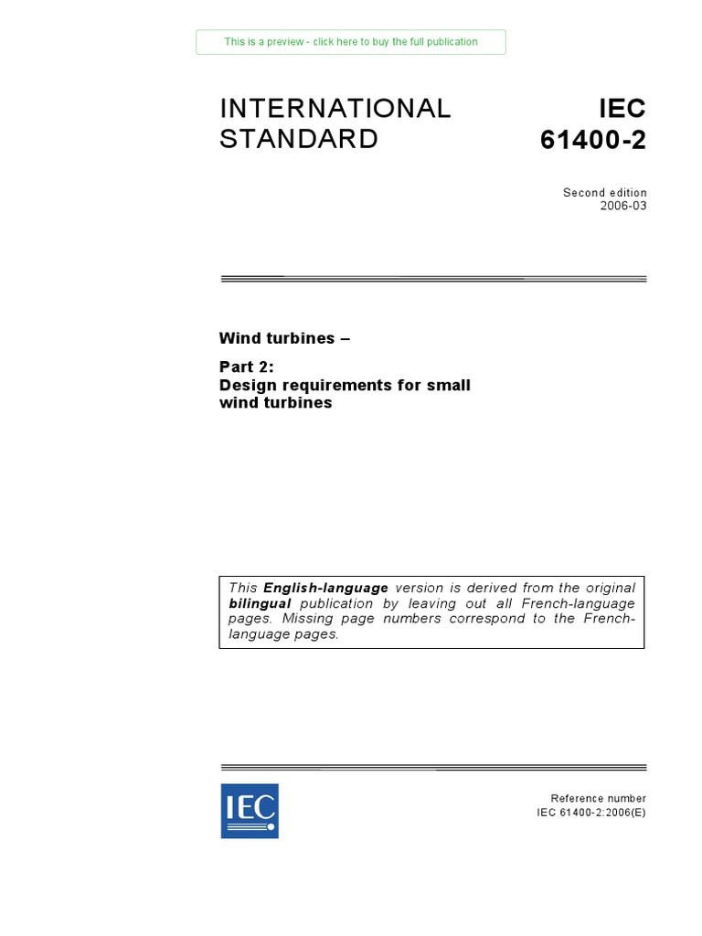Iec 61400-2 | PDF | Wind Power | International Electrotechnical Commission