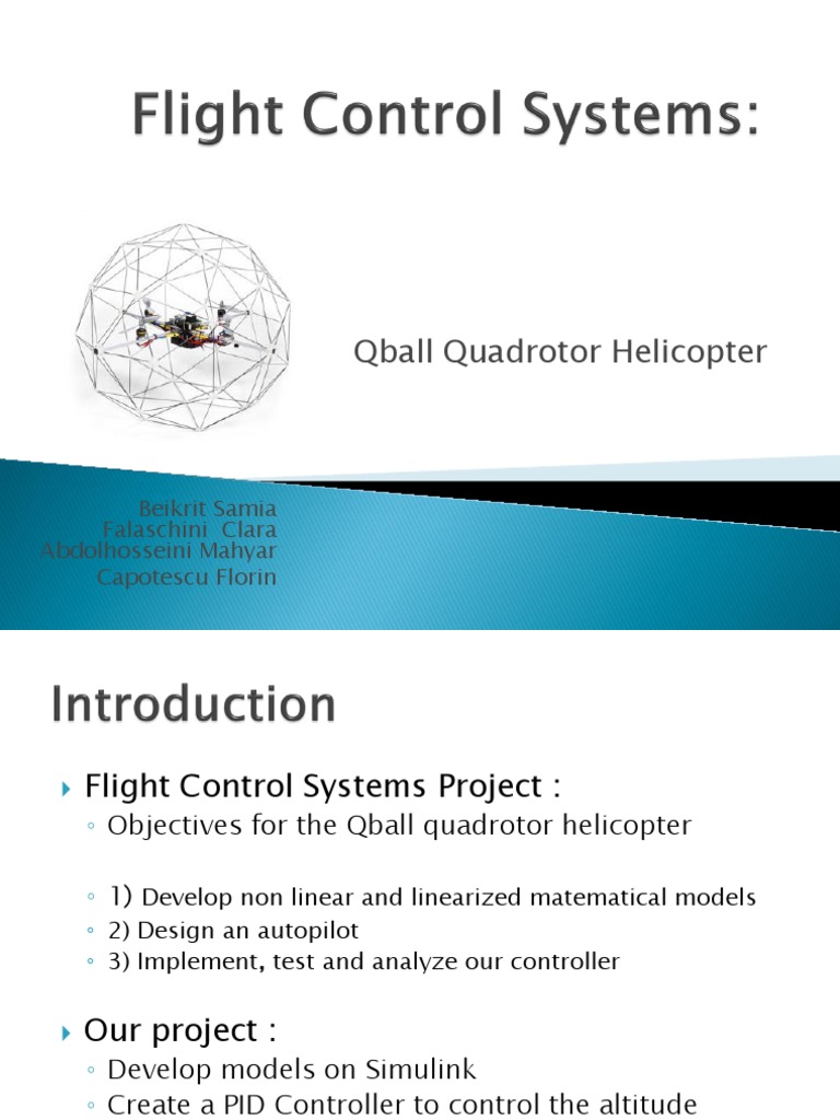 MECH6091 - Poject1.Flight Control Systems - Qball Quadrotor Helicopter ...