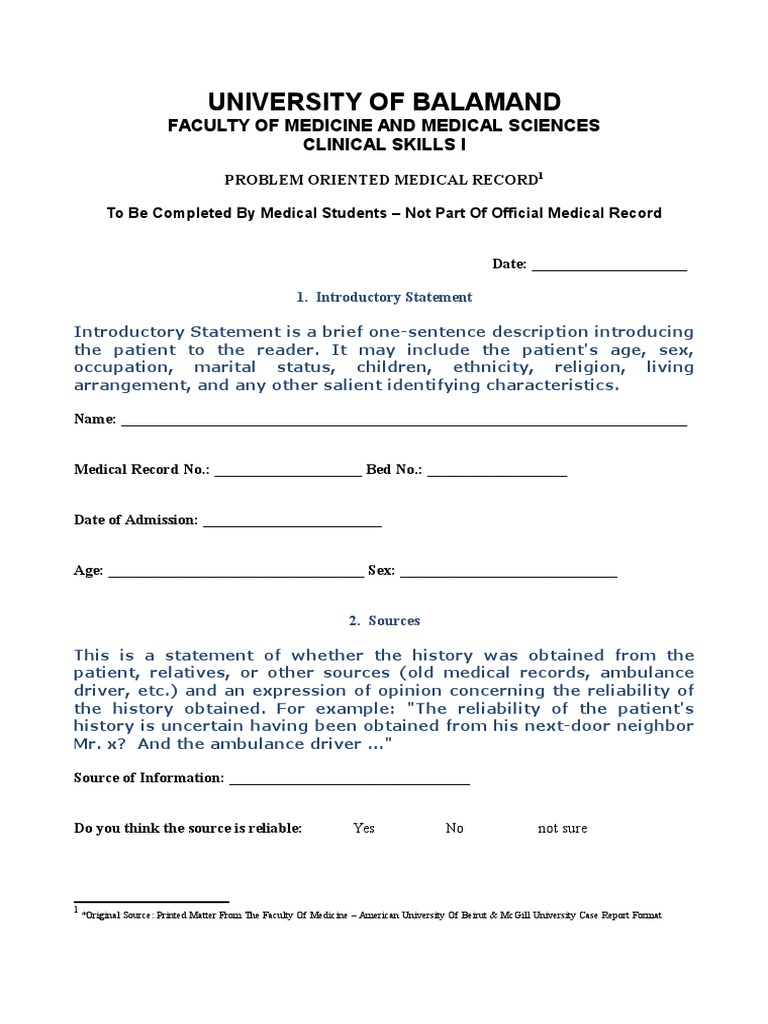 POMR | Medicine | Patient