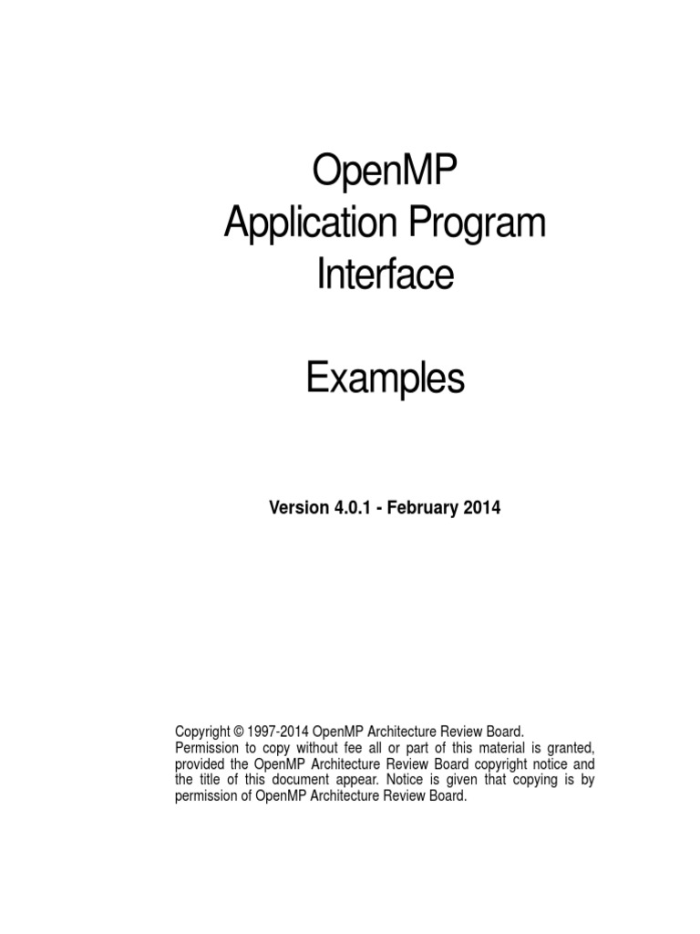 OpenMP Examples 4.0.1 | PDF | Control Flow | Software Engineering
