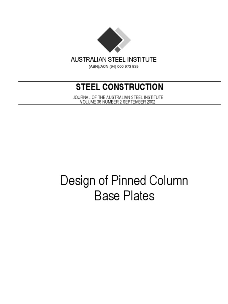 Pinned Base Plates | PDF | Column | Screw