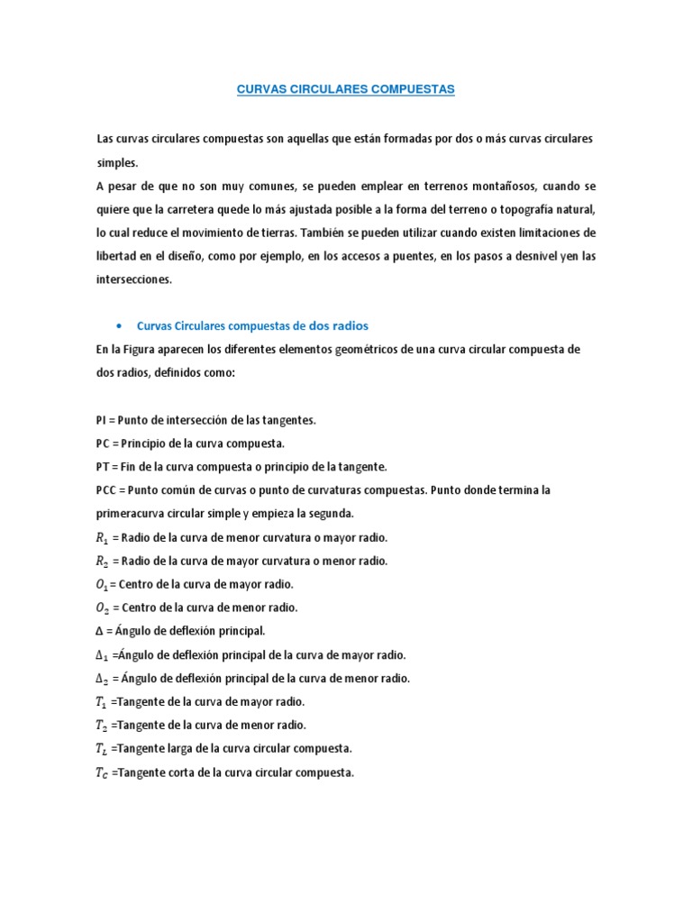 Curvas Circulares Compuestas | PDF