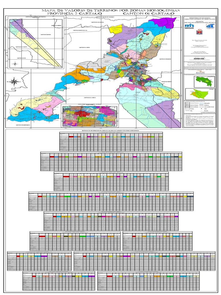 301 - Mapa - Valores - Distritos 01 A 11 (Canton Cartago) | PDF