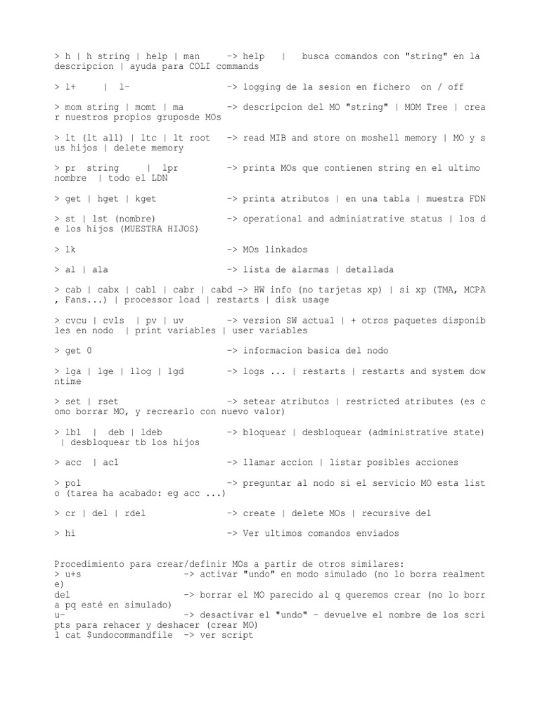 Moshell Basic | PDF | Informática