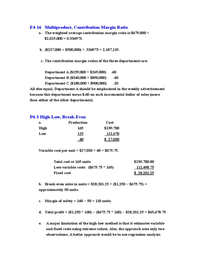 Contribution Margin & Break-Even Analysis | PDF