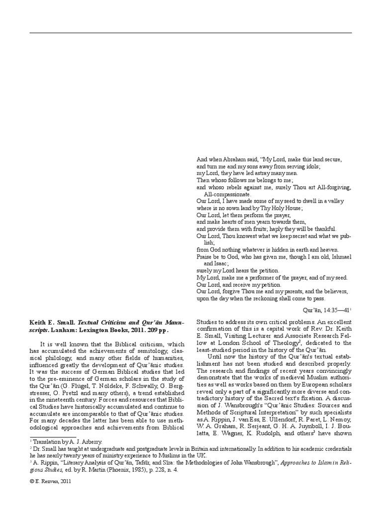 Review of Keith Small's Book | PDF | Textual Criticism | New Testament