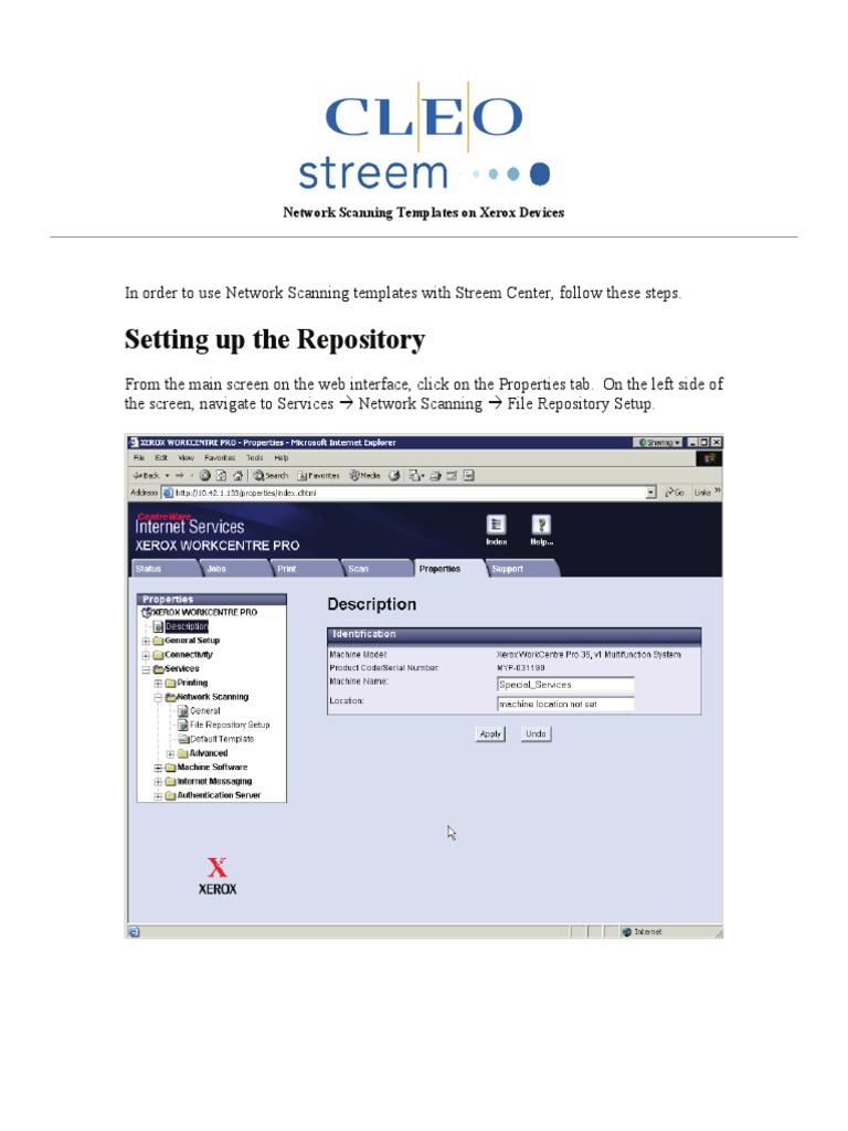 Xerox Scanning Template Setup | File Transfer Protocol | Computer ...