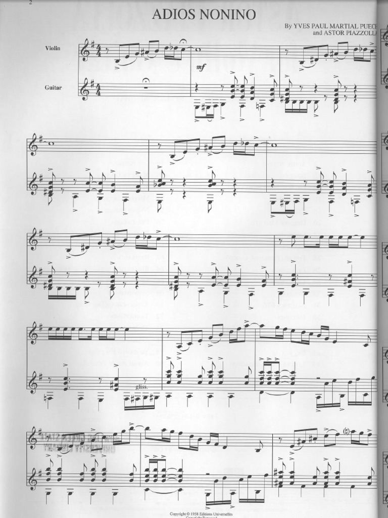 Adiós Nonino Sheet Music Collection | PDF
