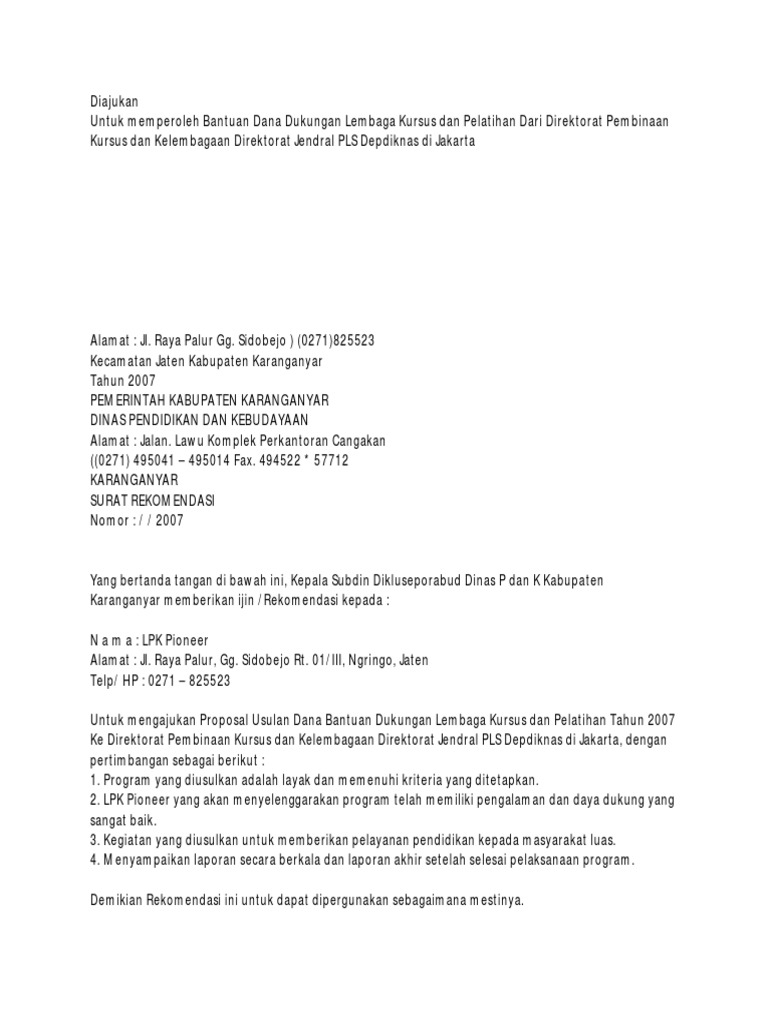 Contoh Proposal Pls PDF | PDF