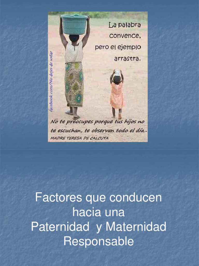 Factores Que Conducen A Una Paternidad Responsable | PDF