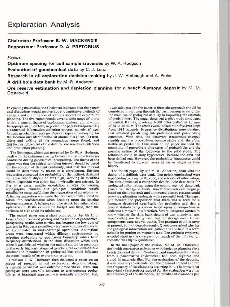 Exploration Analysis: Evaluation of Geochemical Data C. J | PDF ...