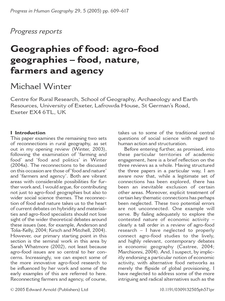 Geographies of Food - Farmers and Agency | PDF | Agriculture ...