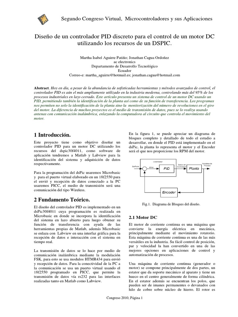 Motor DSPIC | PDF | Informática | Ingenieria Eléctrica