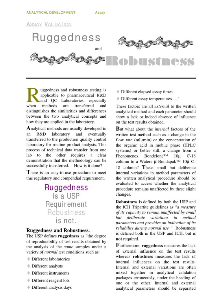 Ruggedness and Robustness-Robustez y Sólidez | PDF | Assay | Robust ...